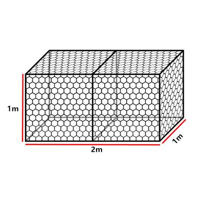 China 2x1x1m Galvanized Wire 4.0mm Woven Gabion Baskets for sale