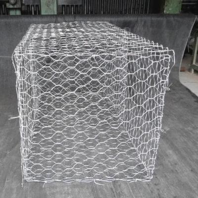 China 3.05mm Diameter HDG 60x80mm Woven Gabion Baskets for sale