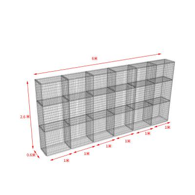 China 6x0.6x2.6m Warm Galvanized 10x10cm Welded Mesh Gabion for sale