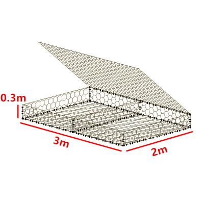 China 3x1x0.3m Galfan Hexagonal Woven Gabion Baskets for sale