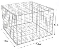 China 5x5cm Decoration 4mm Galvanized Gabion Baskets 1x1x0.7m for sale