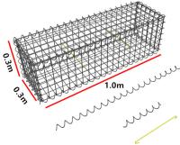 China 1.0x1.0x0.3m 6mm Garden Welded Mesh Gabion Hot Dipped Galvanized for sale