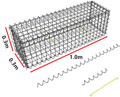 China 1.0x1.0x0.3m 6mm Garden Welded Mesh Gabion Hot Dipped Galvanized for sale