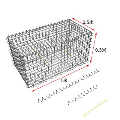 China Galfan 5mm Stone Fence 1.0x0.5x0.5m Welded Mesh Gabion for sale