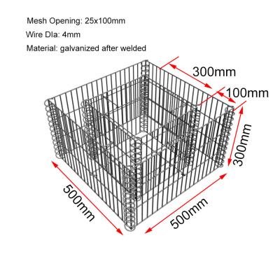 China 25x100mm Hole Flower Bed Welded Mesh Gabion 1.5m Height for sale
