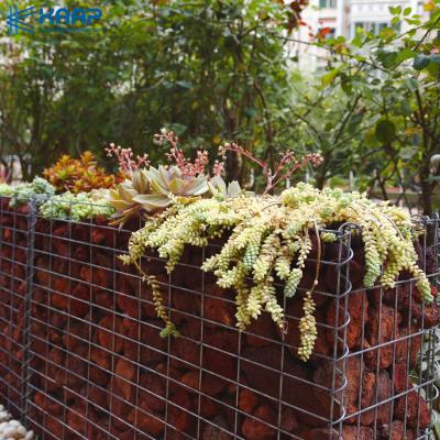 China Galvanized Welded 4mm Landscape Gabion Wall Square Hole Stone Cage And Rock for sale