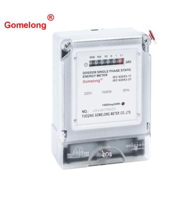 China Cheap Price Gomelong DDS5558-YG Single Phase Electronic Kwh Meters for sale