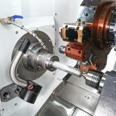 China 4 Axis Dual Spindle Dual Turret Lathe Accurate 380V With Turning Center for sale