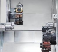 China Metal Vertical Dual Spindle Dual Turret Lathe 3000 *2300 *2100 Dimension for sale