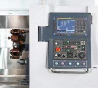 China GSK Multifunctional Dual Spindle Dual Turret Lathe 3 Axis 14KW Spindle Motor Power for sale