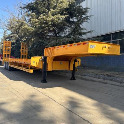 China CIMC 3 Axle Low Bed Truck 60 Ton Low Loader Semi Trailer for Sale for sale