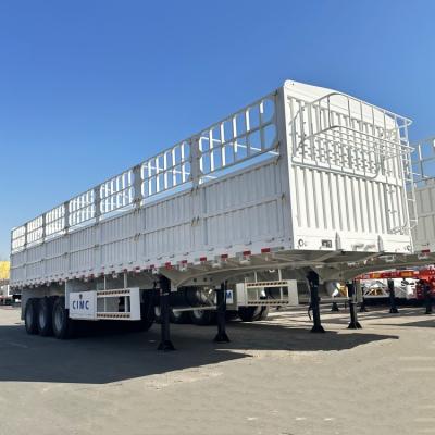 China CIMC Vehicle 2/3/4 Axle 40/60/80 Ton Semi Fence Cargo Truck Transport Trailer for Sale for sale