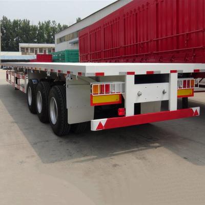 China CIMC Tri Axle 12m 40 Foot Flatbed Trailer With Container Locks for sale