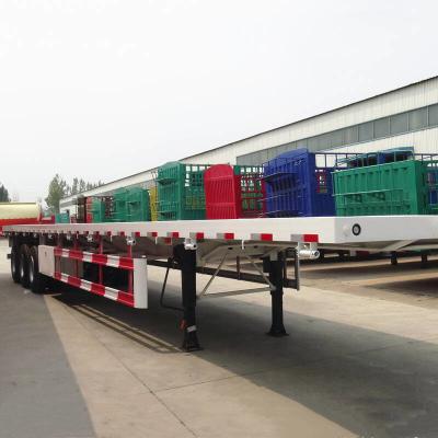 China Three Axle Container Cargo 60T CIMC Flatbed Semi Trailer for sale