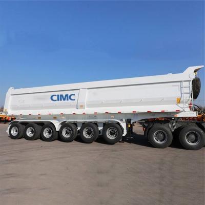 China 80 Cubic Meters 80T 6 Axle CIMC  Tipper Semi Trailer for sale