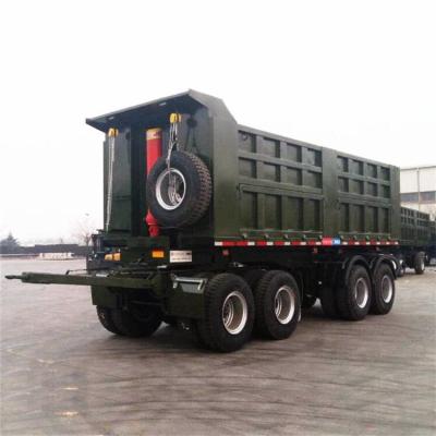 China Straight Through Frame 4 Axle 35CBM Tipper Semi Trailer for sale