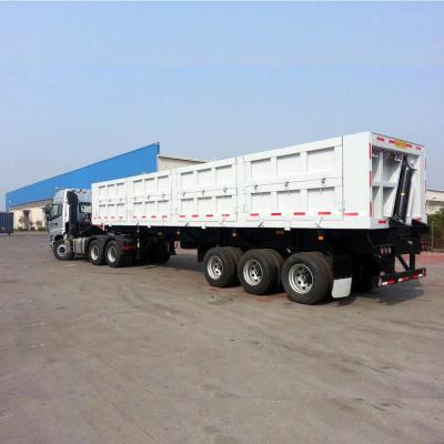 China 3 Axle CIMC Drop Side Gravel 30T Tipper Semi Trailer for sale