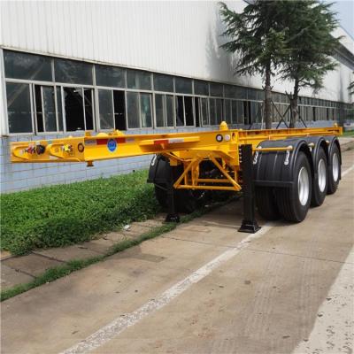China 3 Axle Leaf Spring Skeleton 20ft Container Chassis Trailer for sale