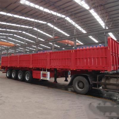 China CIMC 4 Axle High Flatbed 60T Side Wall Semi Trailer for sale