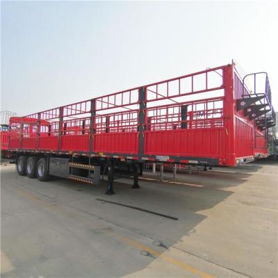 China Stake Utility Cow Carrier Livestock CIMC Sideboard Semi Trailer for sale