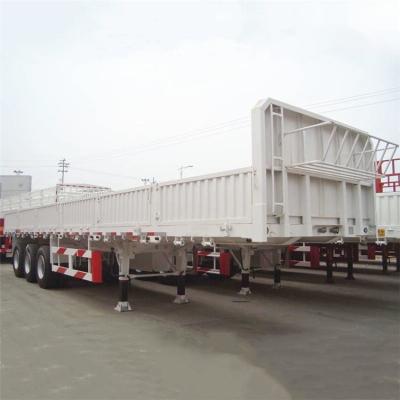 China CIMC 40Ton Tri Axle Sideboard Dropside Truck Flatbed Trailers for sale