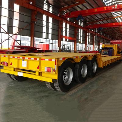 China 3 Axle  Front Loading RGN CIMC 60T Low Bed Semi Trailer for sale