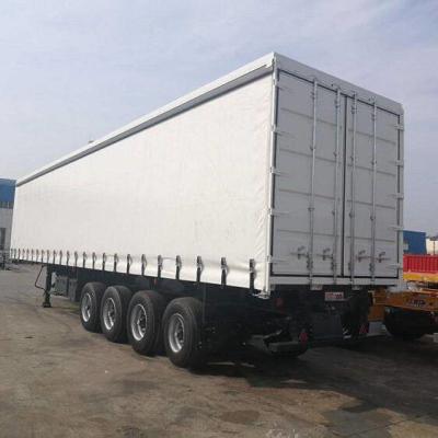 China Enclosed Flatbed 50T 4 Axle CIMC Curtain Side Truck for sale