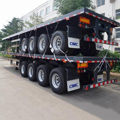 China WABCO Brake 80Ton 4 Axle 50mm JOST Flatbed Semi Trailer for sale