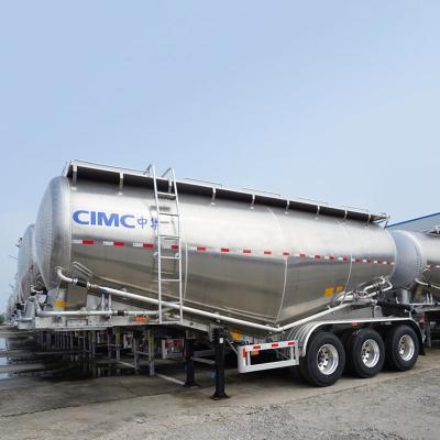 China Air Suspension Aluminum 40cbm Bulk Cement Tanker Trailer for sale