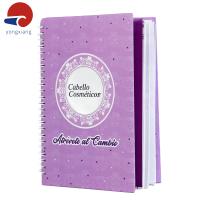 China Hardcover Custom Planner Printing Purple A5 Spiral Planner Full Page Planning for sale
