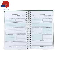 China A5 Custom Planner Printing Green Daily Schedule Diary With Spiral Binding for sale
