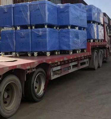 China Plastic Large Dry Ice Storage Container On Wheels Chest Box Dry Ice Transport Freezer for sale