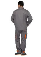 China Bright Contrast Color Match Professional Work Uniforms Multi Pockets Jacket And Bibpants for sale
