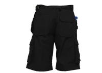 China Triple Stitching Black Cargo Work Shorts With Tuck Way Holster Pockets for sale