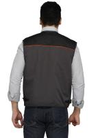 China Classic Warm Work Vest Canvas Fishing Vest With Oxford Reinforcement for sale