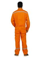 China 100% Cotton Heavy Duty Work Overalls With Yellow Decorating Reflective Tapes for sale