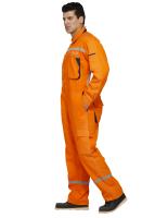China 100% Cotton Heavy Duty Work Overalls With Yellow Decorating Reflective Tapes for sale