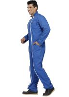 China Blue Double Zipper Mens Heavy Duty Overalls Comfortable With Velcro Ankle for sale
