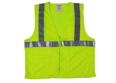 China Static Resistance High Visibility Work Uniforms Yellow Mesh Hi Viz Vest With En20471 for sale