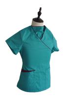 China Ladies Work Medical Scrub Suit / Contrast Piping Nursing Scrubs Uniforms for sale