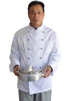China 100% Cotton Twill Double Breasted Chef Coat / Anti Pilling Professional Chef Coats for sale