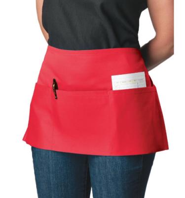 China Durable Comfort Restaurant Work Wear Kitchen Half Waist Apron With Pockets  for sale