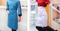 China Durable Comfort Restaurant Work Wear Kitchen Half Waist Apron With Pockets  for sale