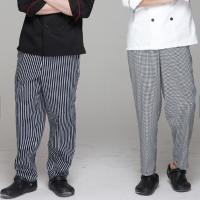 China 100% Cotton Windbreak Chef Wear Pants / Quick Dry Kitchen Striped Chef Pants  for sale
