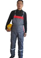 China Grey / Red Industrial Work Uniforms Good Colour Stability With Reflective Tape for sale