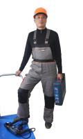 China Gery / Black Two Tone Winter Bib Overalls Rub Resistance With Concealed Bib Pocket for sale