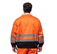 China Orange / Yellow  High Visibility Jackets , Reflective Safety Jacket EN ISO 20471 for sale