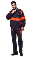 China 100% Cotton Fabric Industrial Work Uniforms With Orange Detachable Sleeves for sale