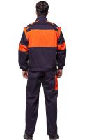 China 100% Cotton Fabric Industrial Work Uniforms With Orange Detachable Sleeves for sale