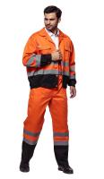 China Outdoor Twill Fabric High Visibility Work Uniforms With Multi Pockets EN ISO 20471 for sale